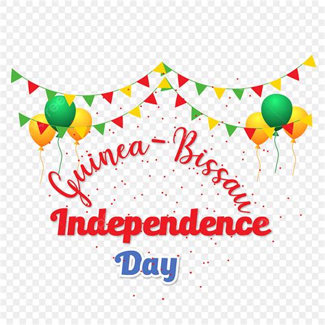 Vector Guinea Bissau Independence Day With Stylized Country Flag Happy
