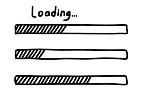 Premium Vector Loading Bar In Sketch Doodle Style Hand Drawn Loading