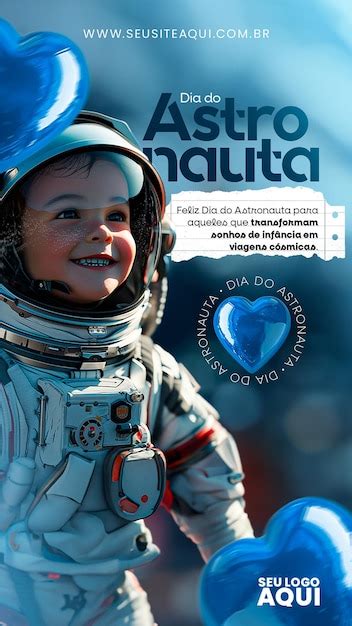 Psd story dia do astronauta data comemorativa das mídias sociais PSD