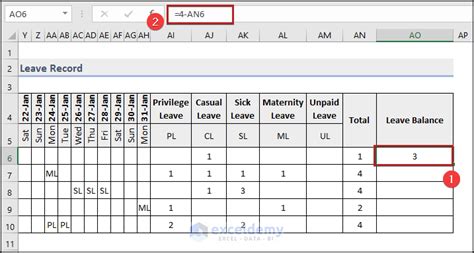 How To Create An Employee Leave Record Format In Excel