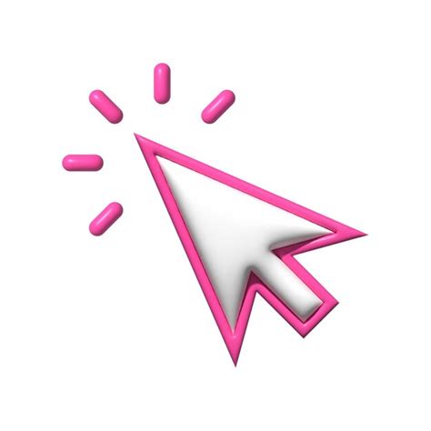 Premium Psd D Hot Pink Outlined Mouse Cursor