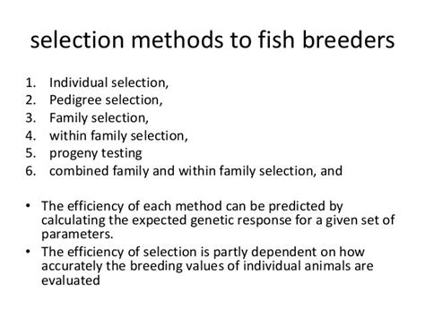 selection in aquaculture