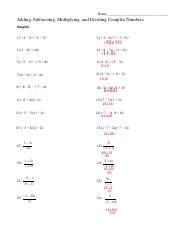 Math Adding And Subtracting Complex Numbers Homework
