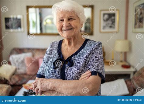 Portrait Of An Elderly Woman At Home Stock Image Image Of Granny