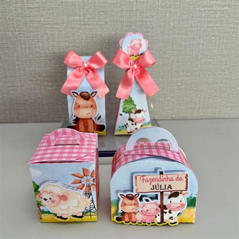 Fazendinha Rosa Kit 50 Caixas Clássico Elo7 Produtos Especiais
