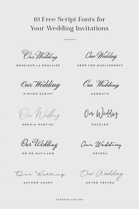 Free Script Fonts For Wedding Invitations Sandrapicco