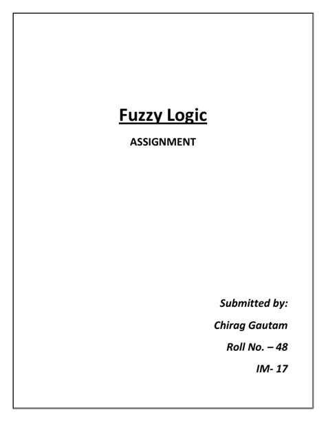 fuzzy logic assignment pdf fuzzy logic parameter computer programming