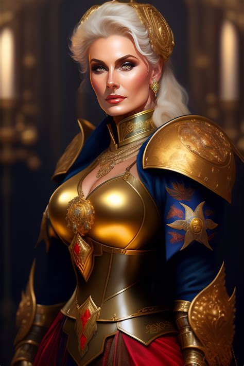Lexica Angela Rippon As A Warhammer 40k Battle Sister Portrait Fantasy Intricate Elegant