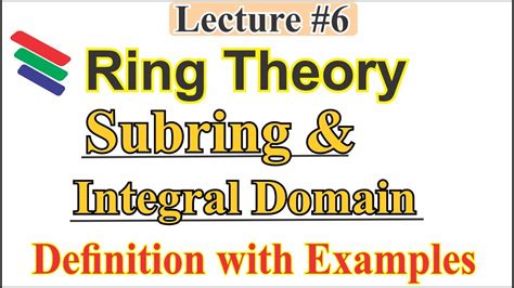 subring and integral domain with examples and definitions in ring theory youtube