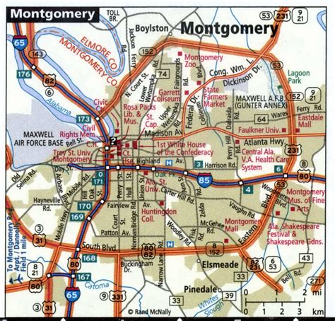 Montgomery City Road Map For Truck Drivers Area Town Toll Free Highways