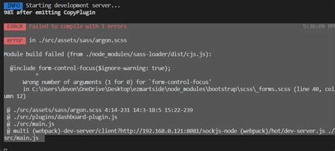 error when running the npm run dev after npm install · issue 18 · creativetimofficial ct vue