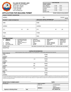 Fillable Online Fillable Online Application For Building Permit Tree