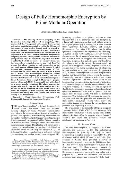 pdf design of fully homomorphic encryption by prime modular operation