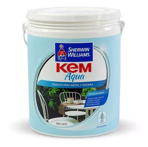 Sherwin Williams Kem Aqua esmalte al agua blanco 4L Envío gratis