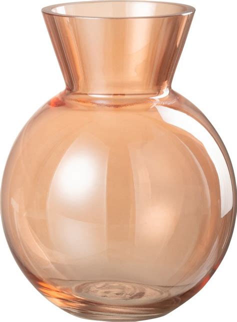 J Line Vaas Lucy Glas Oranje Small Bloemenvaas 18 Cm Hoog Bol