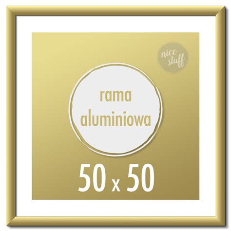 Ramka na zdjęcia 50x50 cm Ramki aluminiowe kwadratowa złota Nice