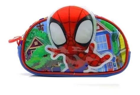 Cartuchera Spiderman 1 Cierre Canopla Cresko Sp885 Color Celeste