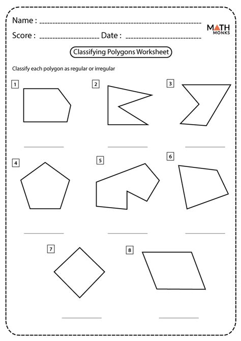regular and irregular polygons worksheets