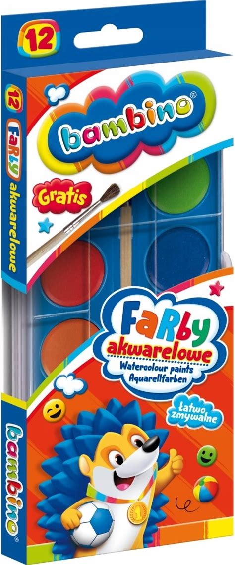 BAMBINO FARBY AKWARELOWE WODNE AKWARELE 12 KOLORÓW 10841502245 Allegro pl