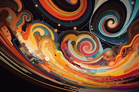 Premium AI Image A Colorful Abstract Painting With Swirls And Swirls