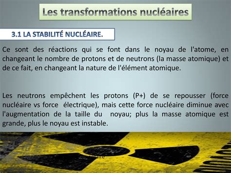 Les Transformations Nucl Aires Ppt T L Charger