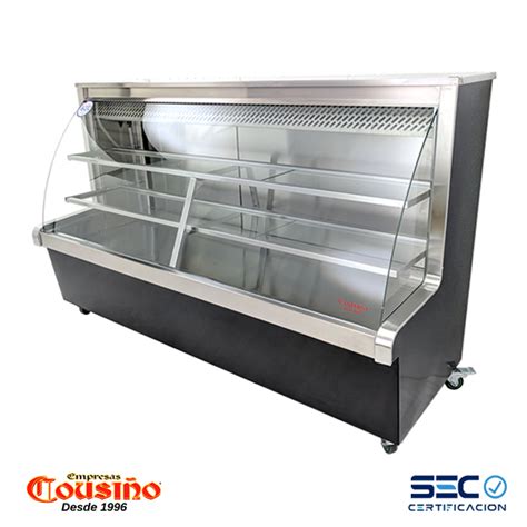 Vitrina refrigerada pastelera vidrio curvo 2 mt Empresas Cousiño