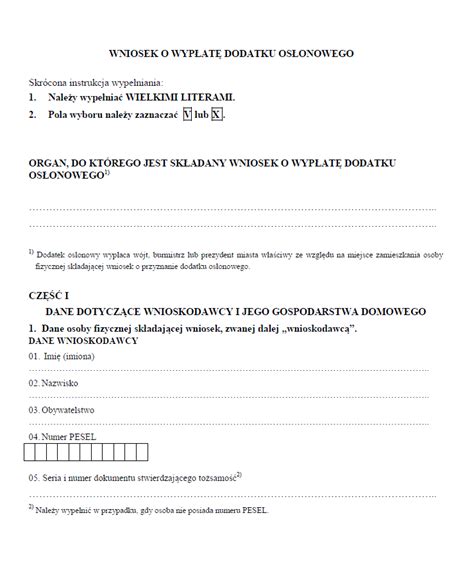 Jak wypełnić wzór wniosku o dodatek osłonowy rozporządzenie Infor pl