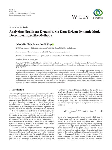 pdf analyzing nonlinear dynamics via data driven dynamic mode decomposition like methods