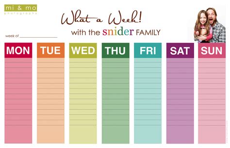 Cute Printable Weekly Calendar