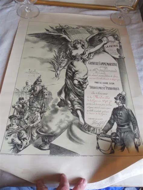 GRAVURE COMMEMORATIVE MEDAILLE De La Guerre 1870 1871 EUR 9 90