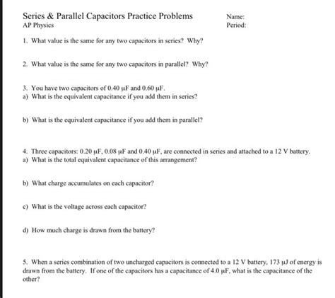 Solved Series Parallel Capacitors Practice Problems Chegg