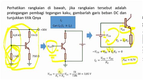 Transistor Soal Dan Pembahasan Prategangan Pembagi Tegangan Part 1 Youtube