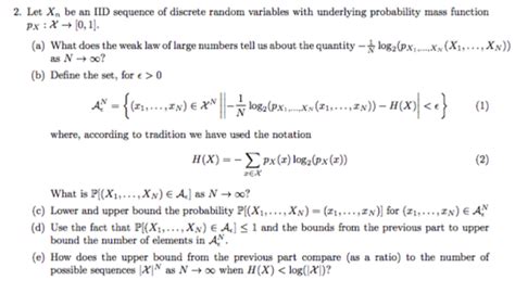 solved let x n be an iid sequence of discrete random