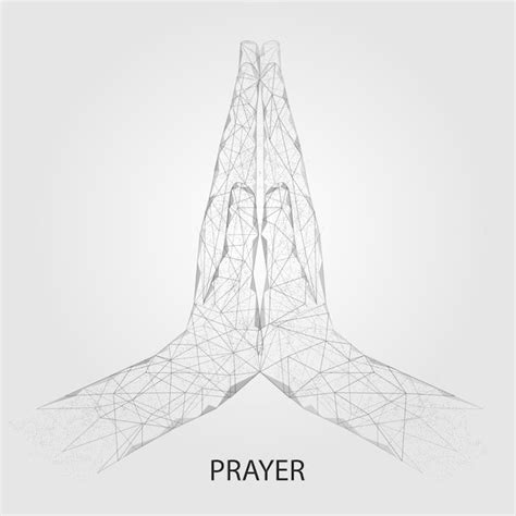 Premium Vector Praying Hands Vector Geometric Polygonal Art Background