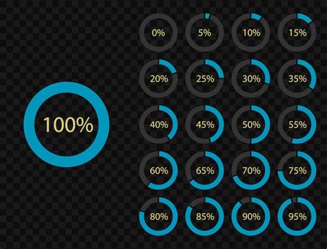 Premium Vector Set Of Circle Percentage Diagrams For Infographics
