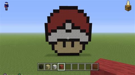 Minecraft Mario Mushroom Pixel Art