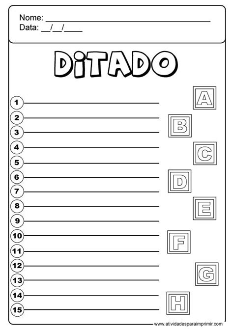 Atividade Pronta Ditado Ilustrado A Arte De Ensinar E Aprender