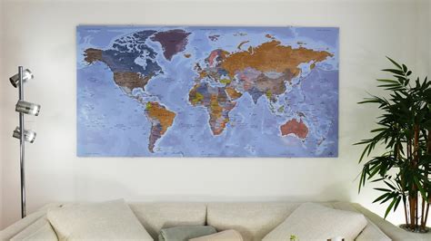 Mappemonde Aluminium Dibond Carte Monde M Tallique Achat