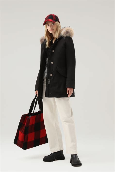 Arctic Parka Aus Urban Touch Mit Abnehmbarem Pelz Damen Schwarz