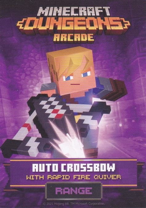 Minecraft Dungeons Arcade Series 1 Card 21 Range Autocross With Rapid