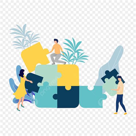 Teamwork Puzzle Clipart Transparent PNG Hd Cartoon Hand Drawn Teamwork