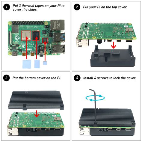 Raspberry Pi 4 Module B Case Armor Passive Cooling Aluminum Alloy