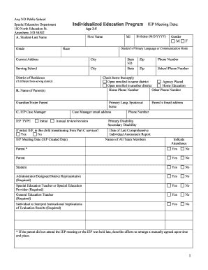 Sample Iep Michigan Fill Online Printable Fillable Blank PdfFiller