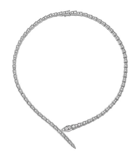 Bvlgari White Gold And Diamond Serpenti Viper Necklace Harrods US