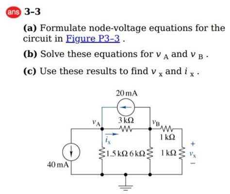 Solved A Formulate Node Voltage Equations For The Circuit Chegg