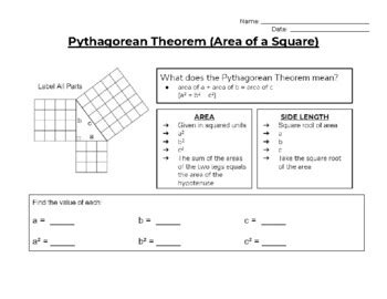 Proof Of Pythagorean Theorem Notes By Megan S Math Mania Tpt