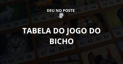 Tabela De Grupos E Bichos Do Jogo Do Bicho