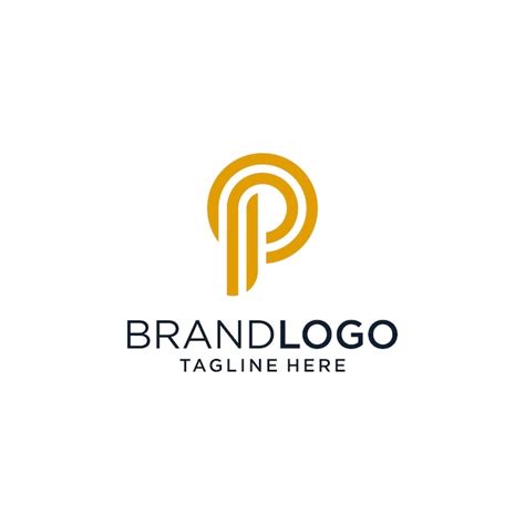 Elementos de plantilla de diseño de icono de letra p logo Vector Premium