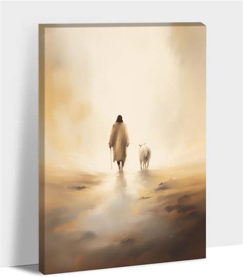 Amazon Jesus And Lamb Canvas Wall Art Jesus Running After Lost