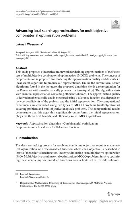 advancing local search approximations for multiobjective combinatorial optimization problems